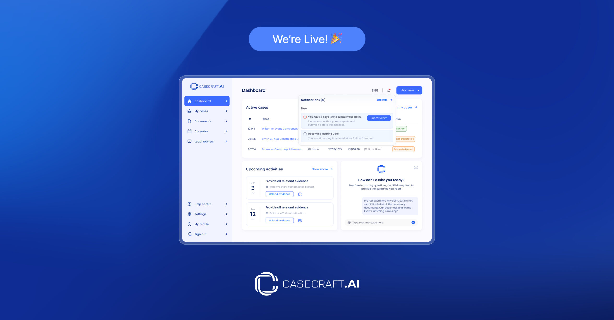 AI-Driven Small Claims Resolution Platform - CaseCraft AI
